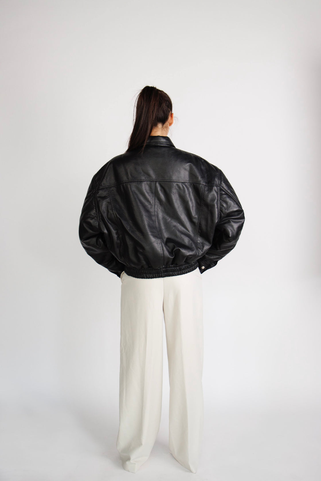 La Bomba Oversized Leather Bomber Jacket – In My Element